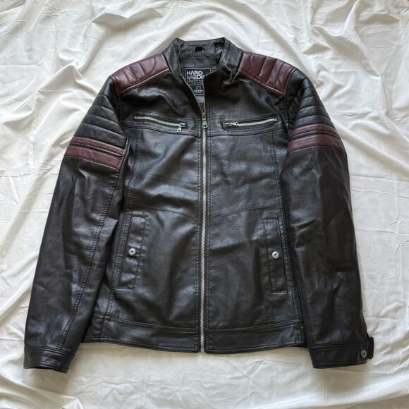 Hard Edge | Jackets & Coats | Hard Edge Mens Faux Leather Moto Jacket ...
